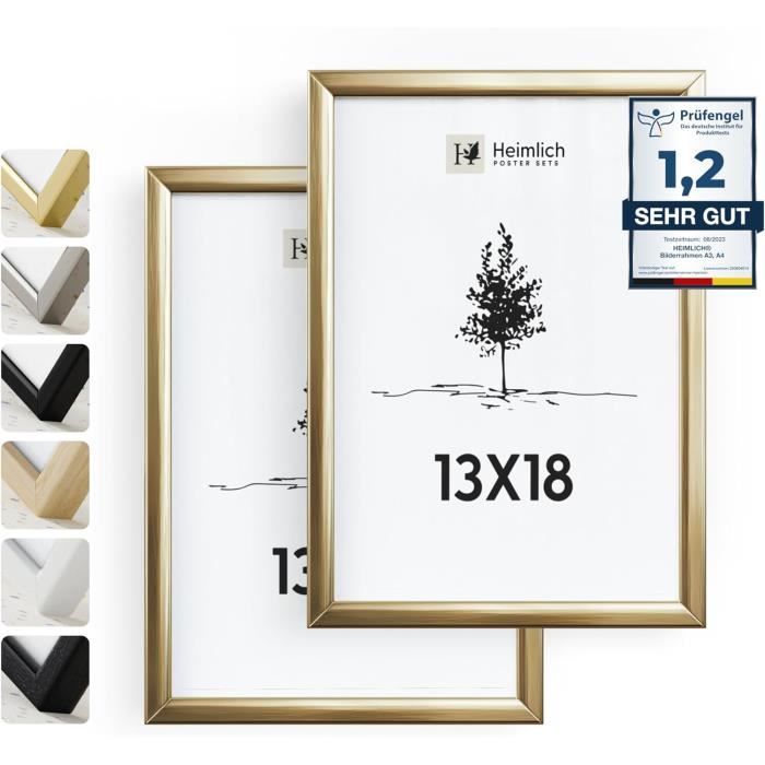 ® 2X Cadre Photo 13X18 Cm En Aluminium Doré | Cadre 13X18 Cm | Cadre À ...