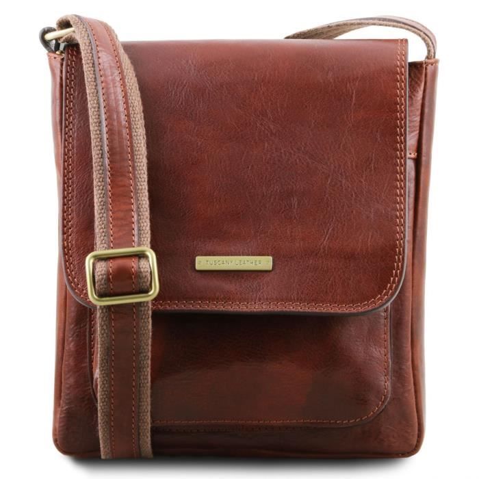 Tuscany Leather - Jimmy - Sac pour homme en cuir avec poche frontale ...