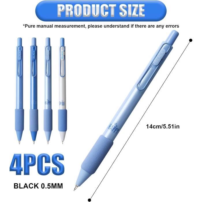 Lot De 4 Stylos À Bille Lisses,Stylos À Bille Avec Pointe Rétractable ...