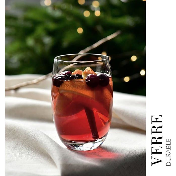 Lot de 6 Verres à Eau Jus Highball, 360ml, Collection Elite, Pour ...