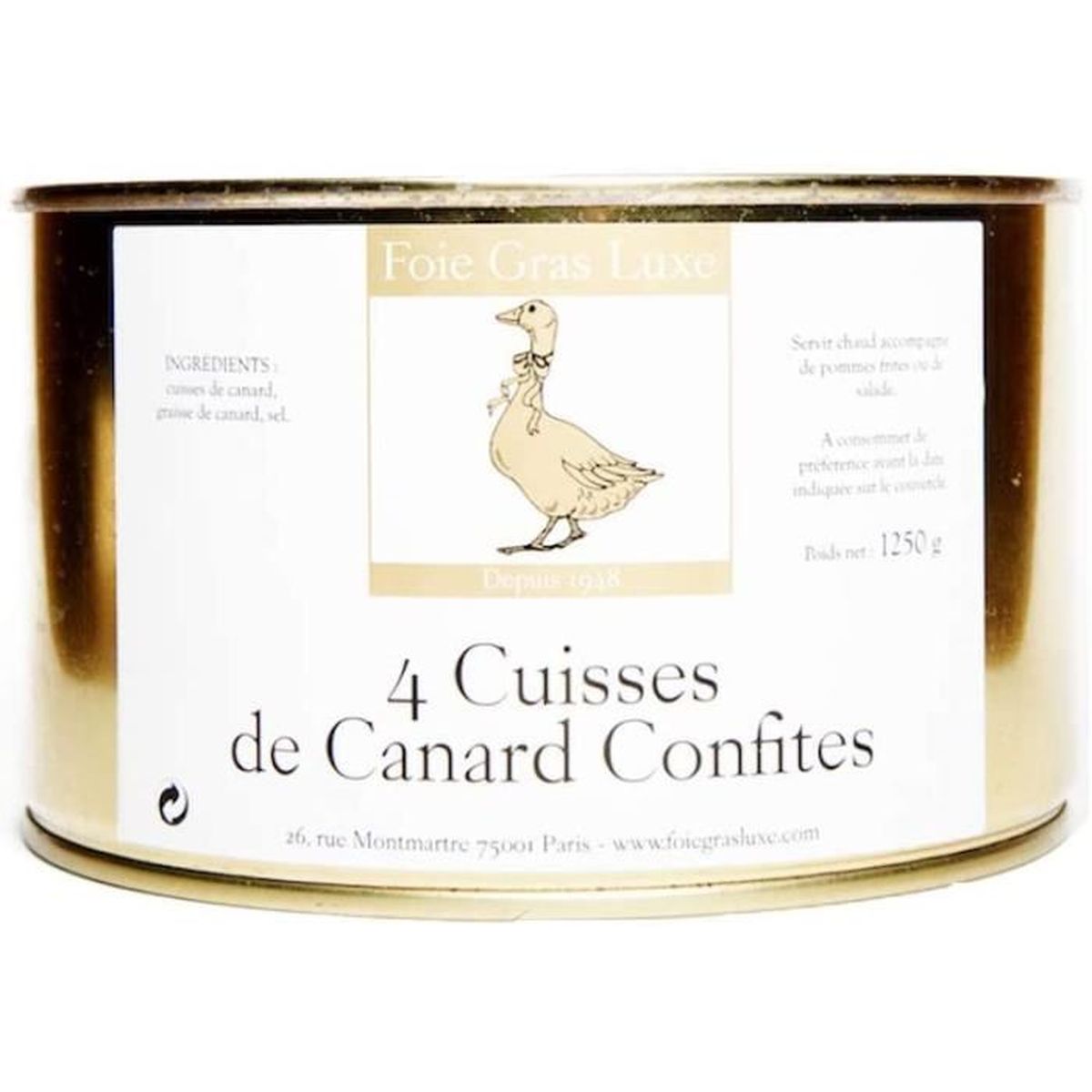 Confit de Canard du Sud-Ouest - 4 cuisses - 100% Landes FRANCE - 0% ...