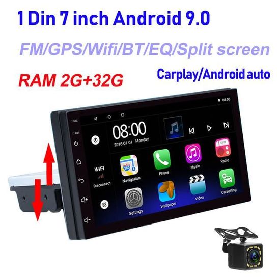 T3 2G 32G CP CAM - Autoradio Fm 7 ", Android 9.1, Navigation Gps ...