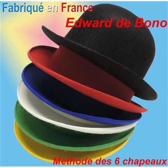 Lot de 6 Chapeaux Melon 'Méthode Edward de Bono' - Blanc et Panachés ...