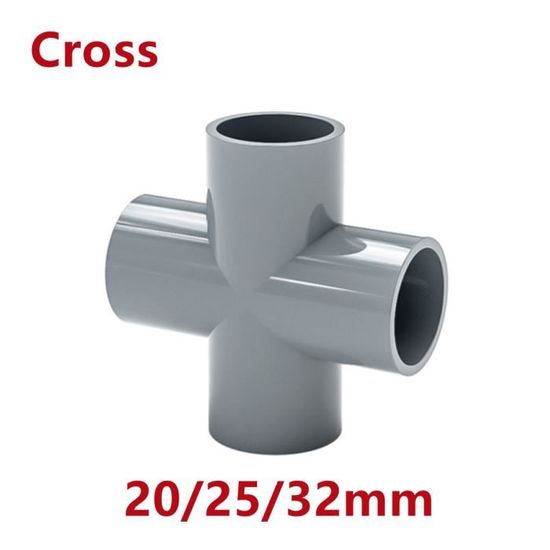 Croix-DI 20mm-Raccords De Tuyaux En Pvc Gris 3-4-5-6 Voies, Connecteurs En T À Coude Droit Et ...