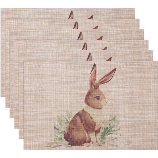 Sets De Table Lavables, Fleurs, Oeufs De Pâques, Motif Lapin Sets De ...