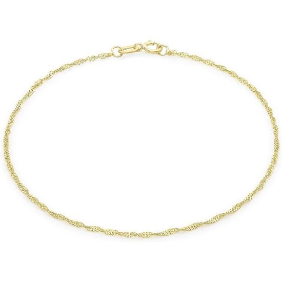 Maille Corde Bracelet De Cheville Femme - 9 Cts Or 375-1000[J3052 ...