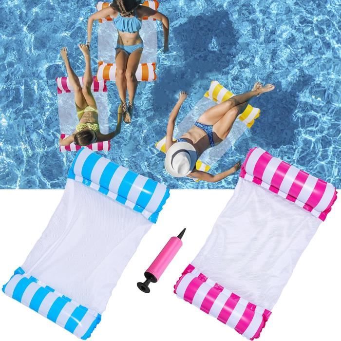 2PCS Hamac Gonflable,4 en 1 Hamac Gonflable Piscine Matelas Piscine ...