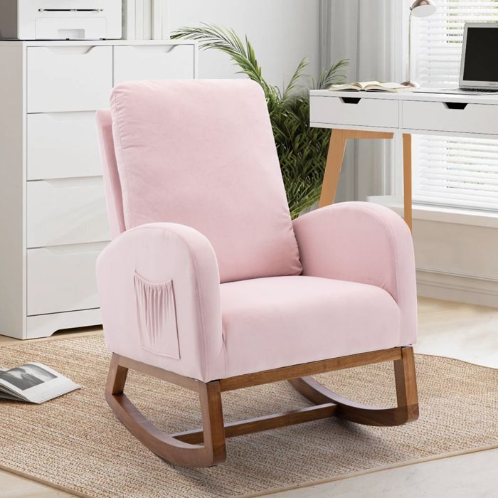 Meubles Fauteuil à Bascule, Rocking Chair Adulte, fauteuil salon, Tissu ...