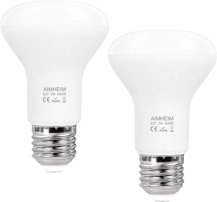 Ampoules LED E27 7W R63 Blanc Neutre 4000K quivalent 60W LED Spot E27 ...