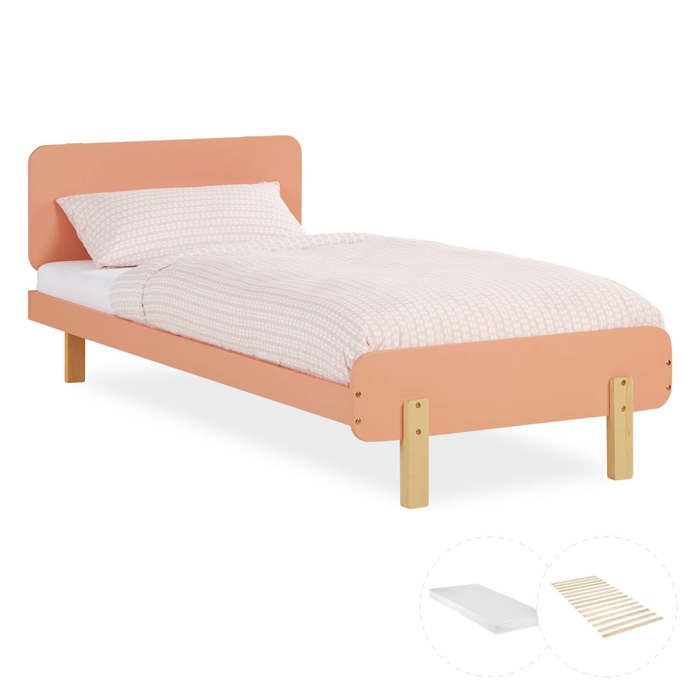 Lit enfant 90x200 cm rouge - Cdiscount Maison
