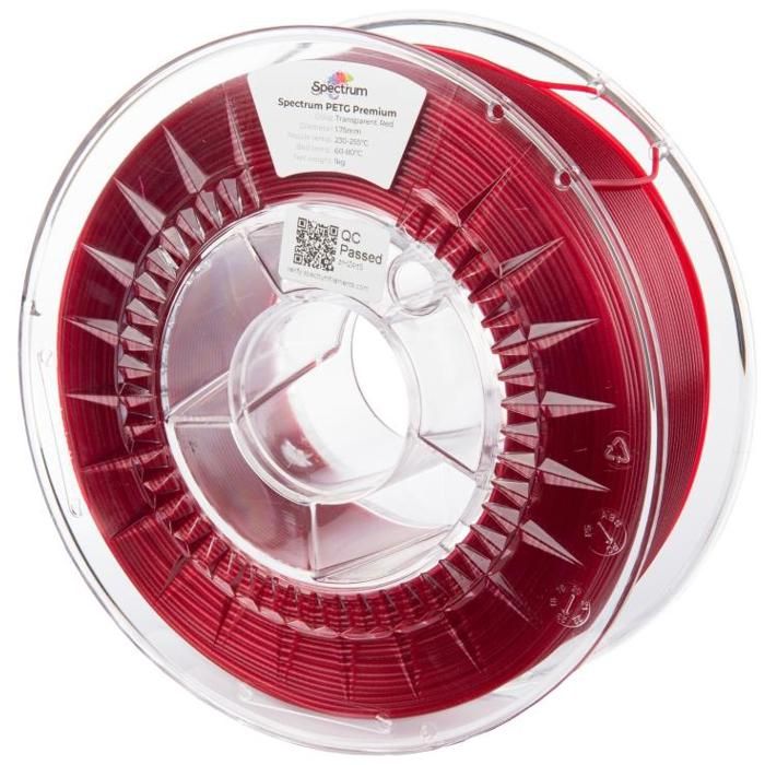 Filament PET-G - FILAMENT - 1.75mm - Transparent Rouge - 1kg ...