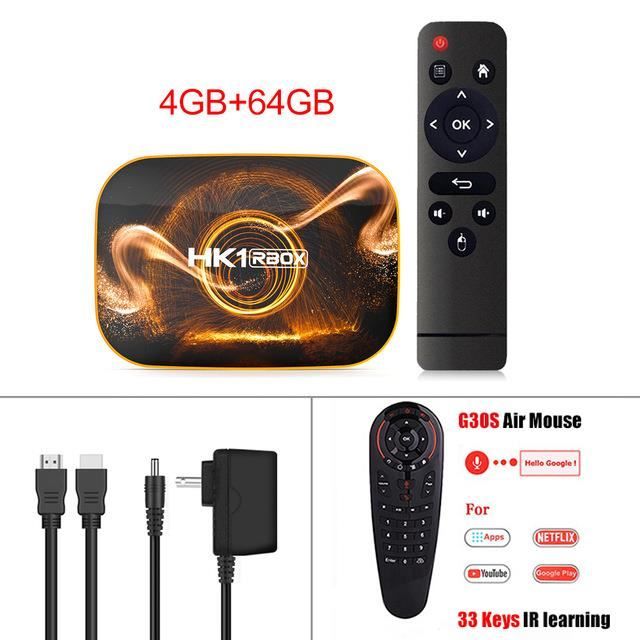 Ue Plug - 64G VOIX AIR MONDE - Boîtier Smart TV HK1 X3, Android 10.0, RK3318,usb 1080, 4K, P, H ...