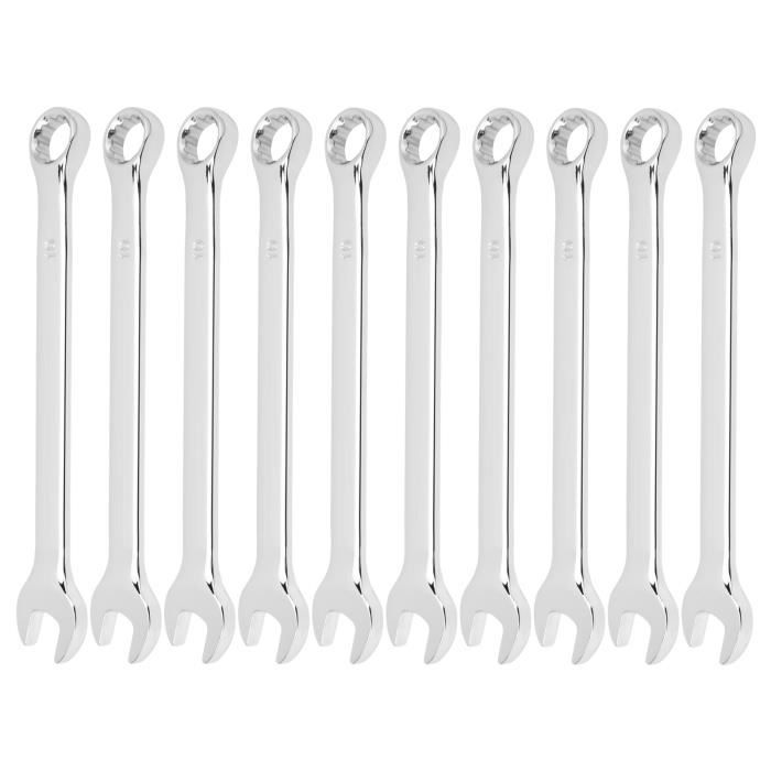 Jeu de clés à fourche ASHATA - 10 pièces - Acier chrome-vanadium ...