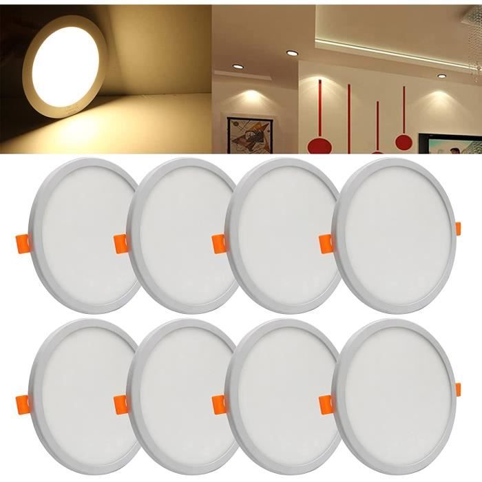 Spot LED Encastrable,Lot de 8 spots LED encastrables ultra plats,3500K ...