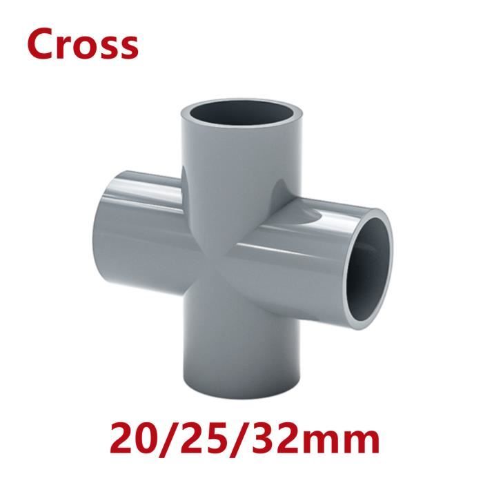 Croix-DI 20mm-Raccords De Tuyaux En Pvc Gris 3-4-5-6 Voies, Connecteurs En T À Coude Droit Et ...