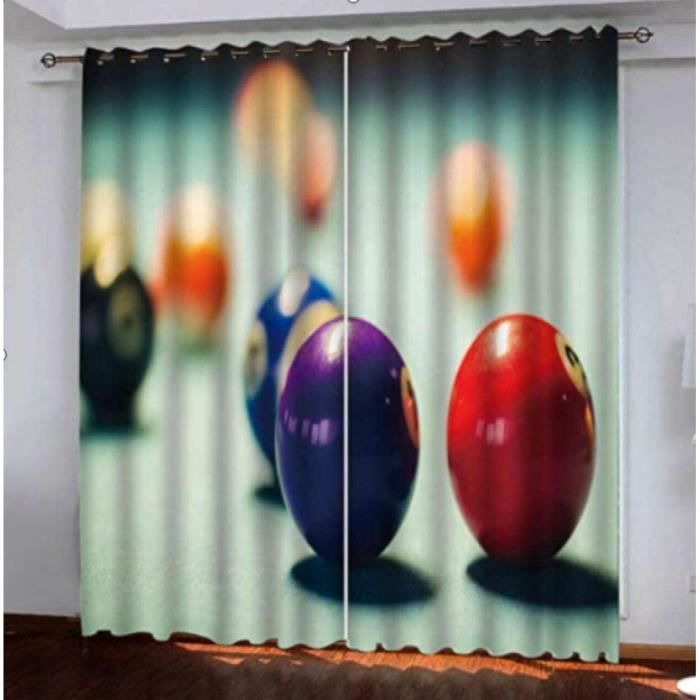 Enfant Rideaux Occultant Billard Couleur Impression Rideaux Fibre ...