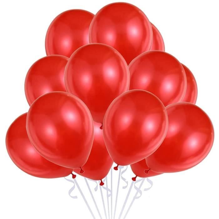 BALLON DECORATIF 100 Ballon Rouge Helium, Ballon Baudruche Rouge Latex ...
