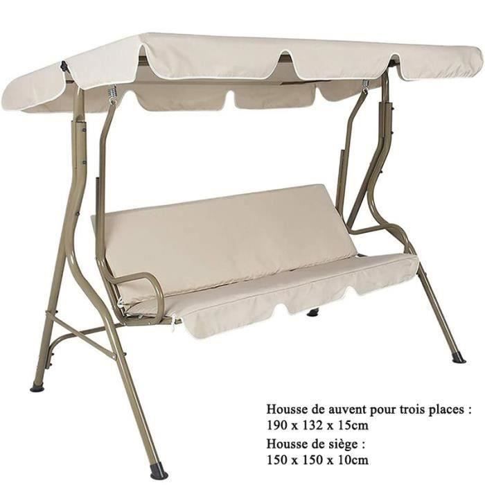 Balancelle de Jardin Toit Coussins Assise et Dossieravec auvent de ...