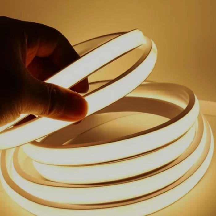 Ruban Led 2M Blanc Chaud Ip65 Étanche Grande Flexibilité Bande 220V ...