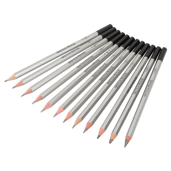 Duokon Crayon De Graphite 12 pièces manche en bois Graphite crayon ...