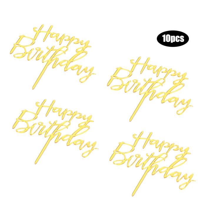 Duokon Cake Topper, Cake Insert, Art Word Happy Birthday Cake Shop for ...