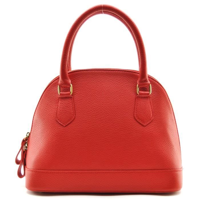 Sac à Main en CUIR grainé - Modèle Boolin Rouge - Cdiscount Bagagerie ...
