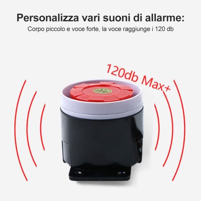 Klaxon d'alarme, Mini klaxon d'alarme filaire DC 12 V pour la sécurité ...