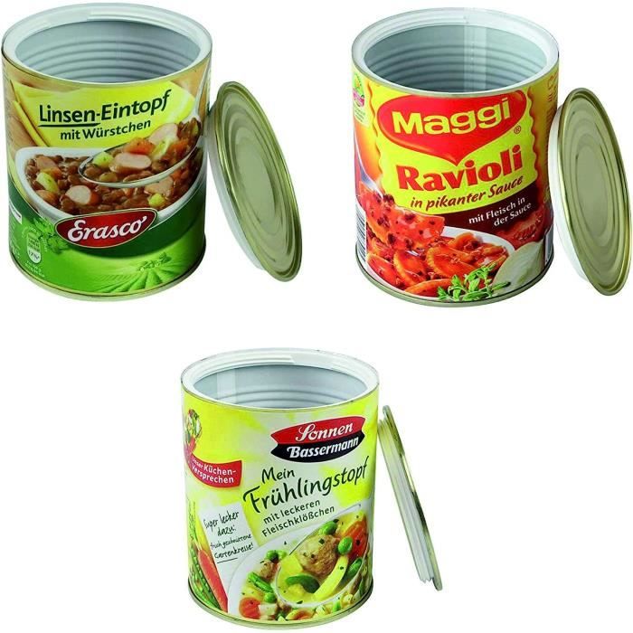 Kogu Lot de 3 coffres de conserve avec coffre-fort – Cache-argent en ...