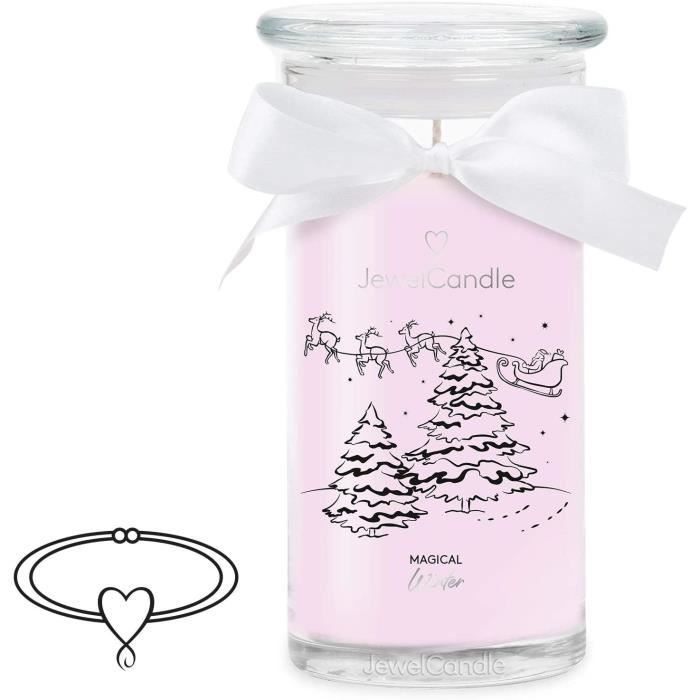 Jewelcandle Magical Winter grand jarre (1020g, 95-125heures de ...
