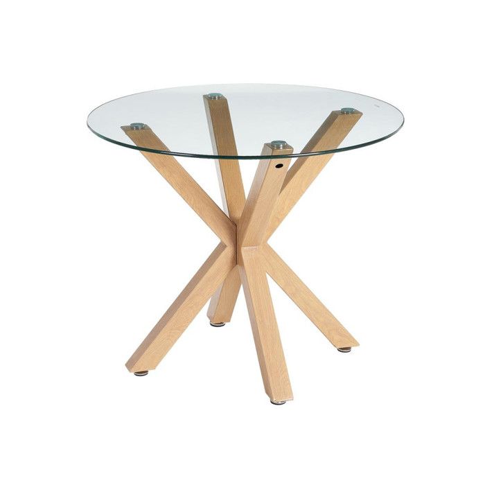Table de repas ronde Bois/Verre taille S - FILINI - L 90 x l 90 x H 76 ...
