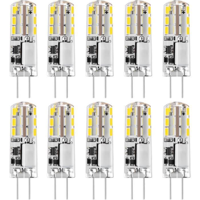 Ampoules Led G4 12V Ac-Dc Blanc Froid 6000K 1.5W,93Lm,Pas De Scintillement Ou De Bourdonnement ...