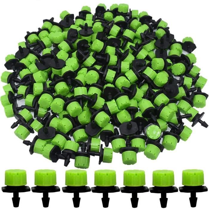 200Pcs 1-4" Goutteur Irrigation, Vert Goutteurs Réglables D'Irrigation ...