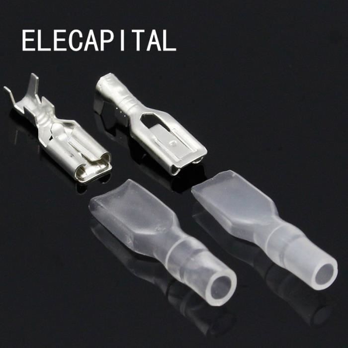 COSSE ELECTRIQUE,--Terminal à sertir 4.8mm, 50 connecteurs de pelle ...