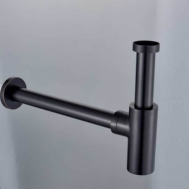 Tuyau de vidange,Black Siphon Only--Siphon rond noir en laiton Antique ...