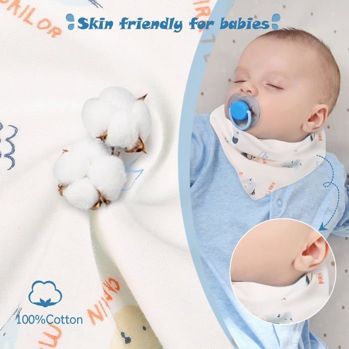 Lot de 6 bavoirs pour bébé, bavoirs pour bébé Bandana Bave pour garçons ...