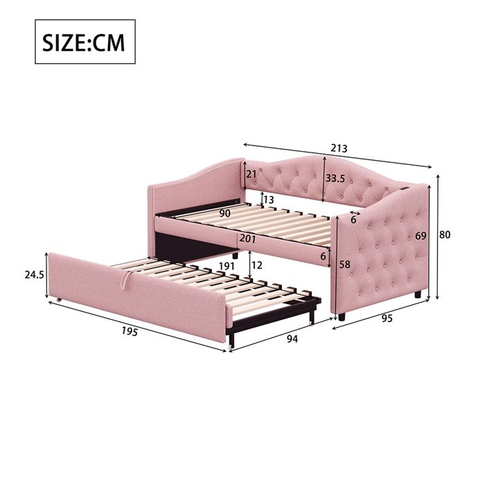 Lit 90x200 cm Extensible Avec Port USB Forme Classique avec Sommier Lit ...