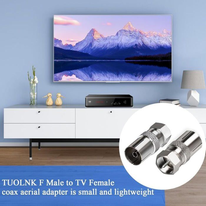 4 pièces Connecteur d'antenne TV F mâle vers TV femelle Prise d'antenne ...