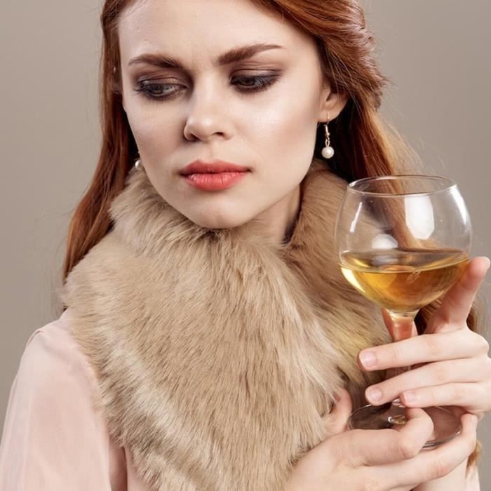 Col En Fourrure Pour Femmes Écharpe À Col En Fourrure Chaud Hiver ...