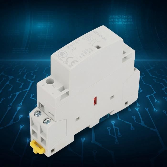 Contacteur 2P 25A 24V 1NO 1NC 50/60Hz Din Rail Contacteur Domestique AC - Cdiscount Bricolage