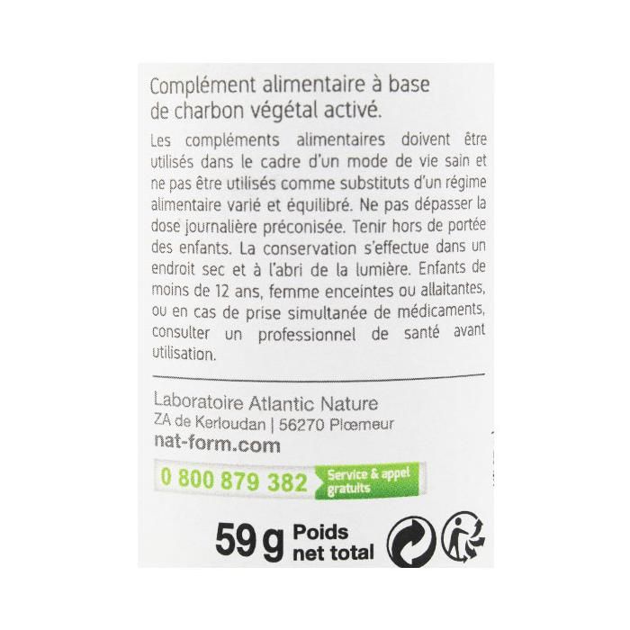 Nat & Form Charbon Végétal Activé 200 gélules - Cdiscount Santé - Mieux ...