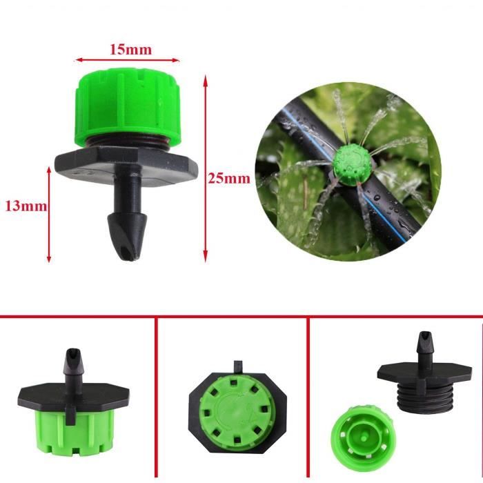 200Pcs 1-4" Goutteur Irrigation, Vert Goutteurs Réglables D'Irrigation ...