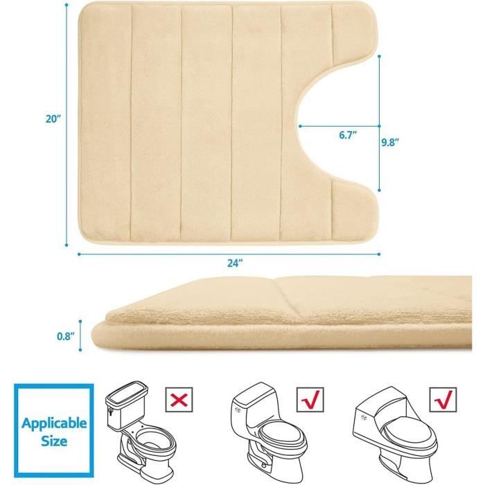 Tapis De Bain En Mousse À Mémoire De Forme - Support Antidérapant ...