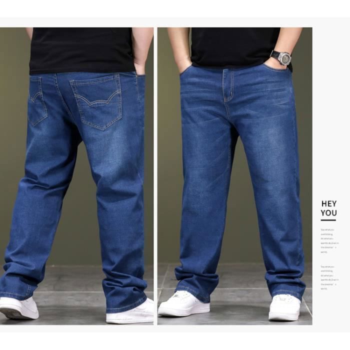 Jeans Homme Grande Taille Coupe Loose Jambe Droite Léger Été - INSFITY ...
