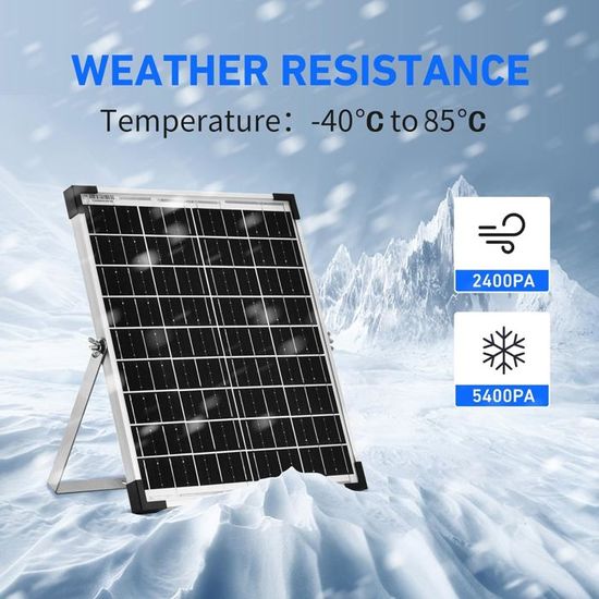 Panneau Solaire 20W Module Monocristallin à Haut Rendement Chargeur de Puissance PV 12V Panneaux ...