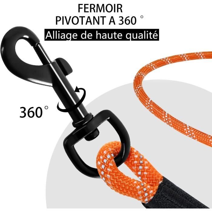 Longe pour Chien 20m, Long Laisse Chien Corde avec Poignée Rembourrée pour Chiens, Convient aux ...