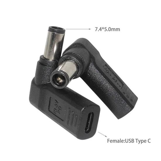 Adaptateur USB C pour ordinateur portable Dell - T1 - Prise jack 7.4x5 ...