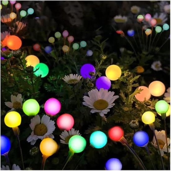 Lampe Solaire Effet Luciole, 4 Packs De 6 8 10 Led Lampe Solaire Luciole, Etanche Ip65 Lumiere ...