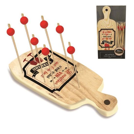 Planche pics apéritif 'Messages' (Le meilleur vin c'est celui que l'on ...