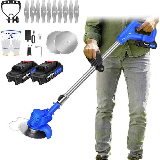 Coupe Bordures sans fil 21V - DAYPLUS Coupe Herbe - Coupe Bordure - 2 Batteries - Tige ...