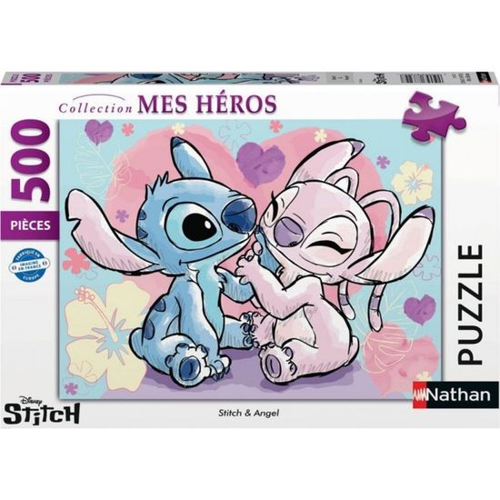 Puzzle 500 pièces - Nathan - Stitch & Angel - Dessins animés et BD - Cdiscount Jeux - Jouets